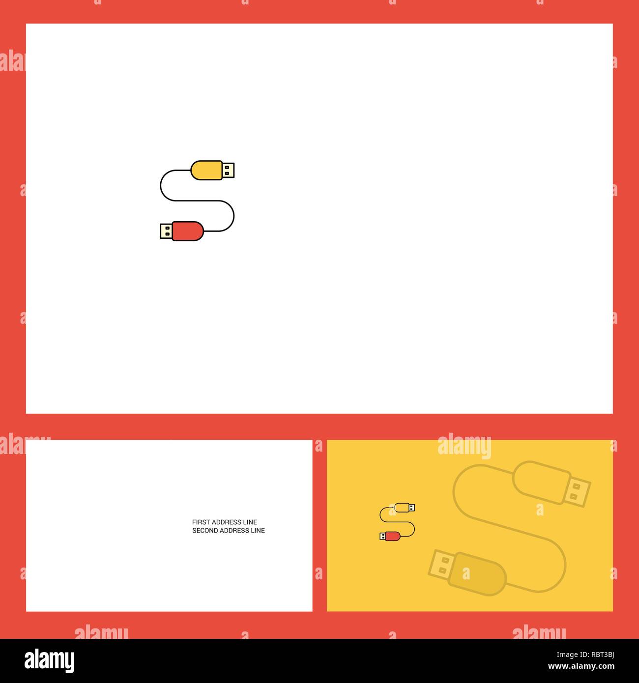 USB cable Logo design with Tagline & Front and Back Busienss Card ...