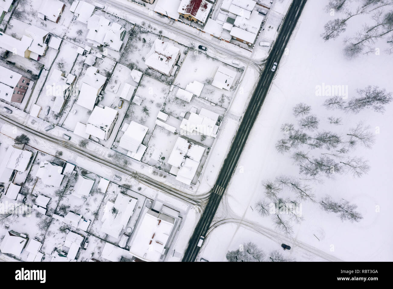 Residential area birds eye view hi-res stock photography and images - Alamy