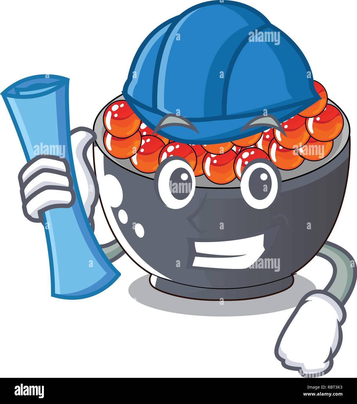 Architect roe salmon on cartoon wooden plate Stock Vector Image & Art ...