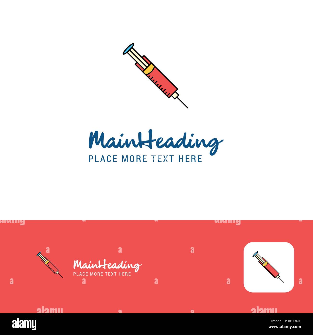 Creative Syringe Logo Design. Flat color Logo place for Tagline. Vector ...
