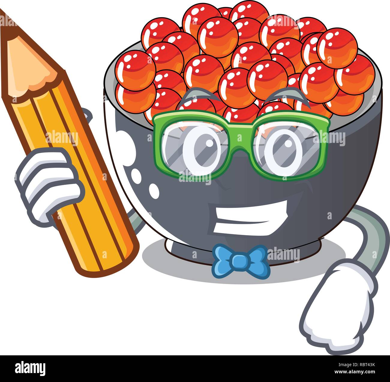 Student roe salmon on cartoon wooden plate Stock Vector Image & Art - Alamy