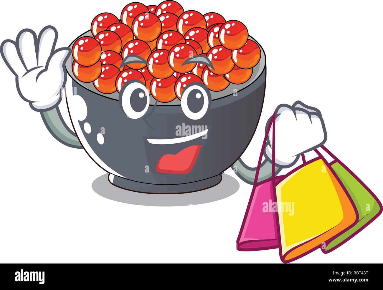 Shopping roe salmon on cartoon wooden plate Stock Vector Image & Art ...