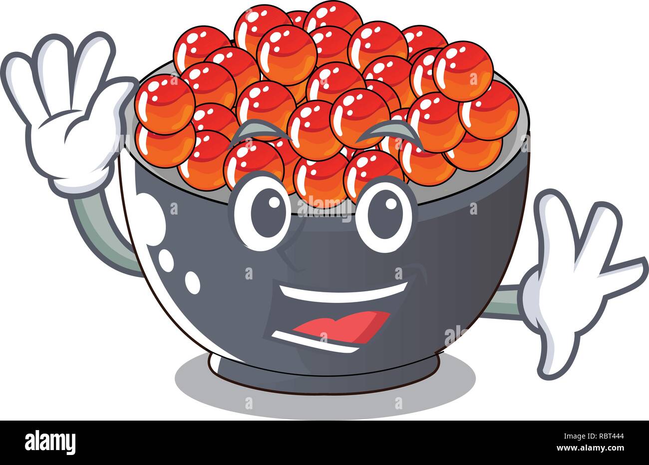 Waving roe salmon on cartoon wooden plate Stock Vector Image & Art - Alamy