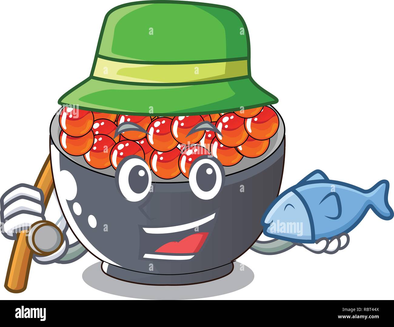 Fishing salmon roe character ready to eat Stock Vector Image & Art - Alamy