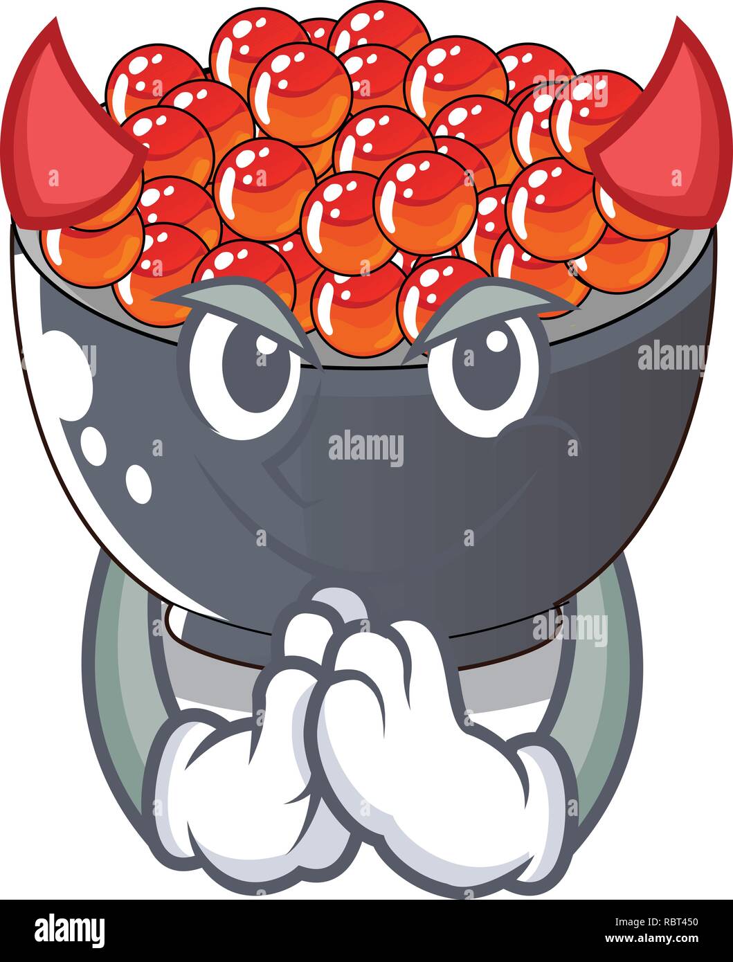 Devil salmon roe character ready to eat Stock Vector Image & Art - Alamy