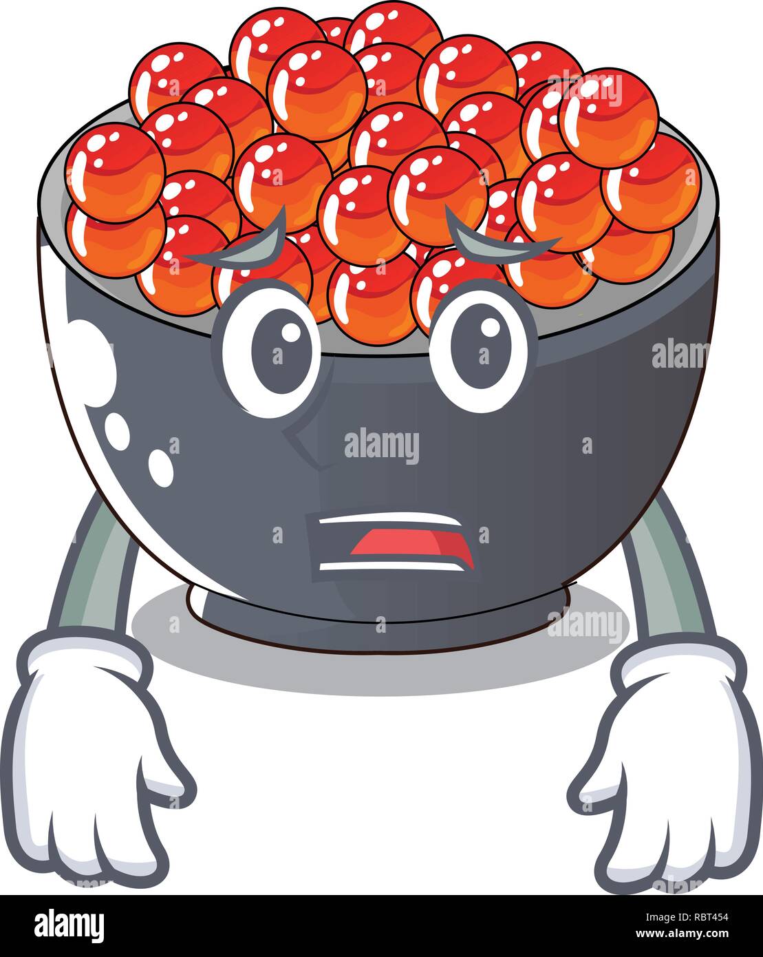 Afraid salmon roe character ready to eat Stock Vector Image & Art - Alamy