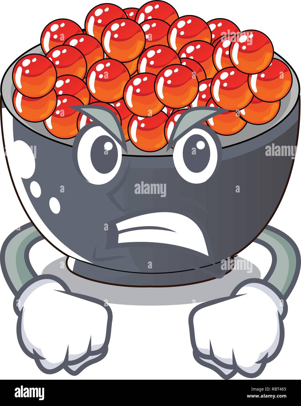 Angry salmon roe character ready to eat Stock Vector Image & Art - Alamy