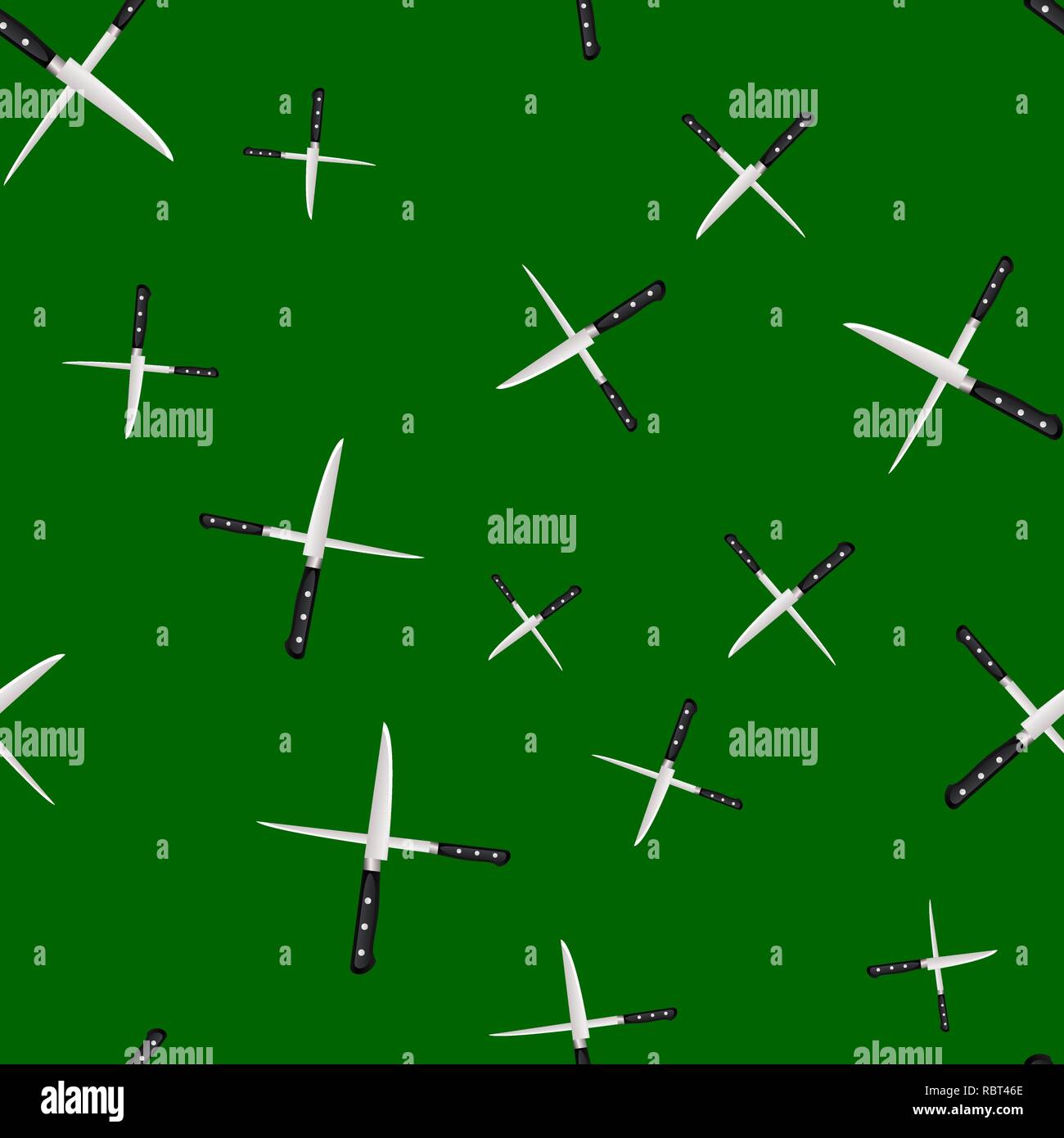 Seamless pattern of kitchen knives on a colored background. Vector ...