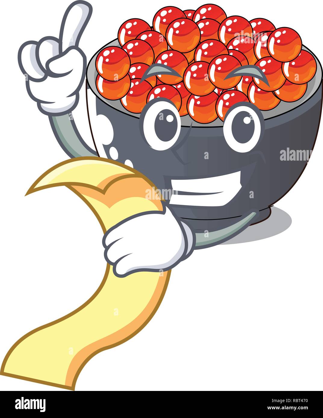 With menu salmon roe character ready to eat Stock Vector Image & Art ...