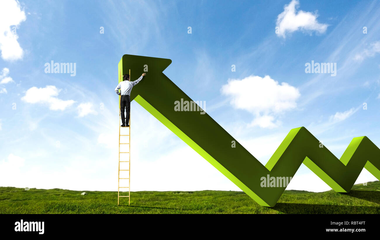 Reaching the top of success. Mixed media Stock Photo - Alamy