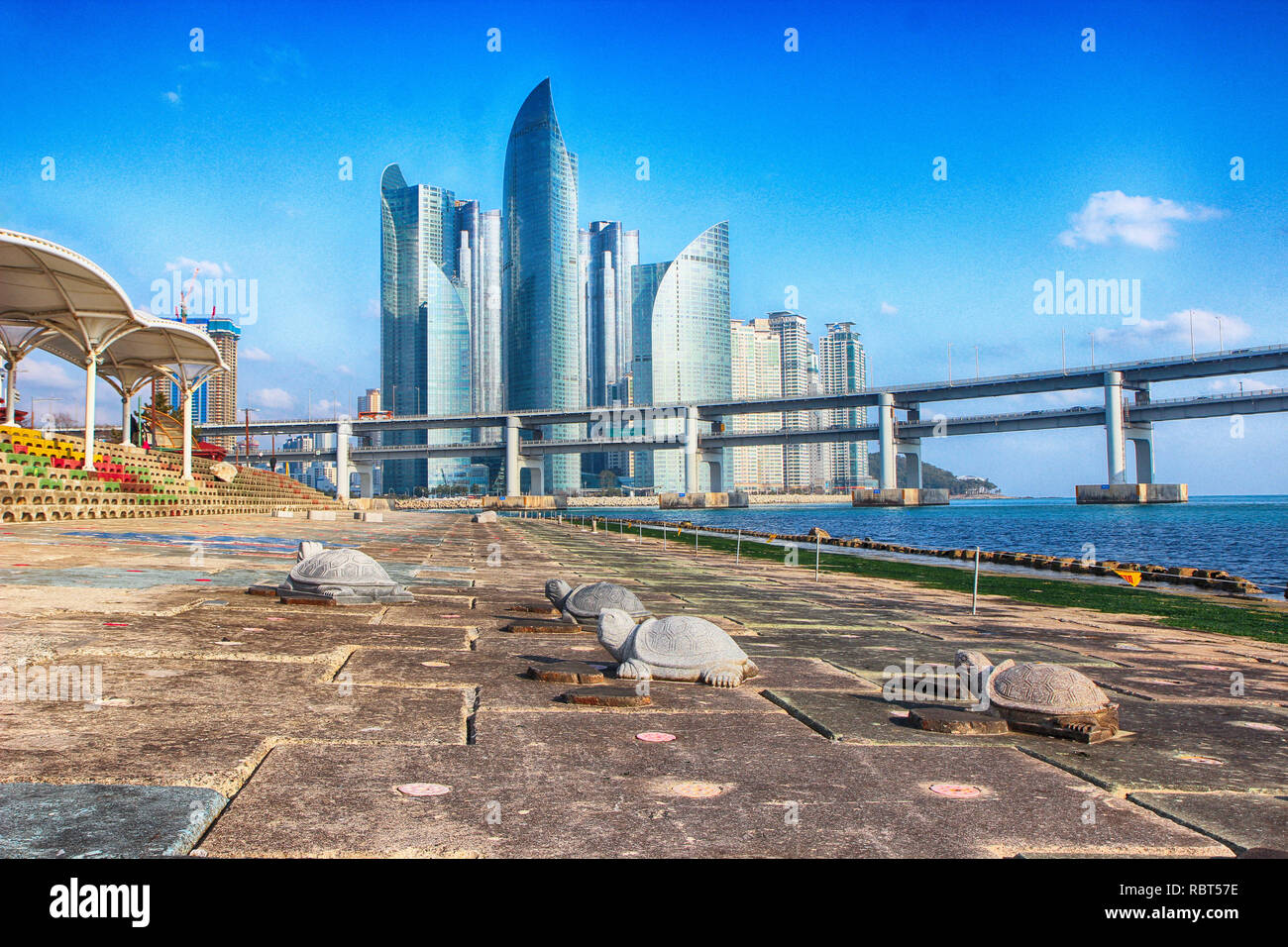 View of Minrak seaside park, Busan, South Korea, Asia Stock Photo - Alamy