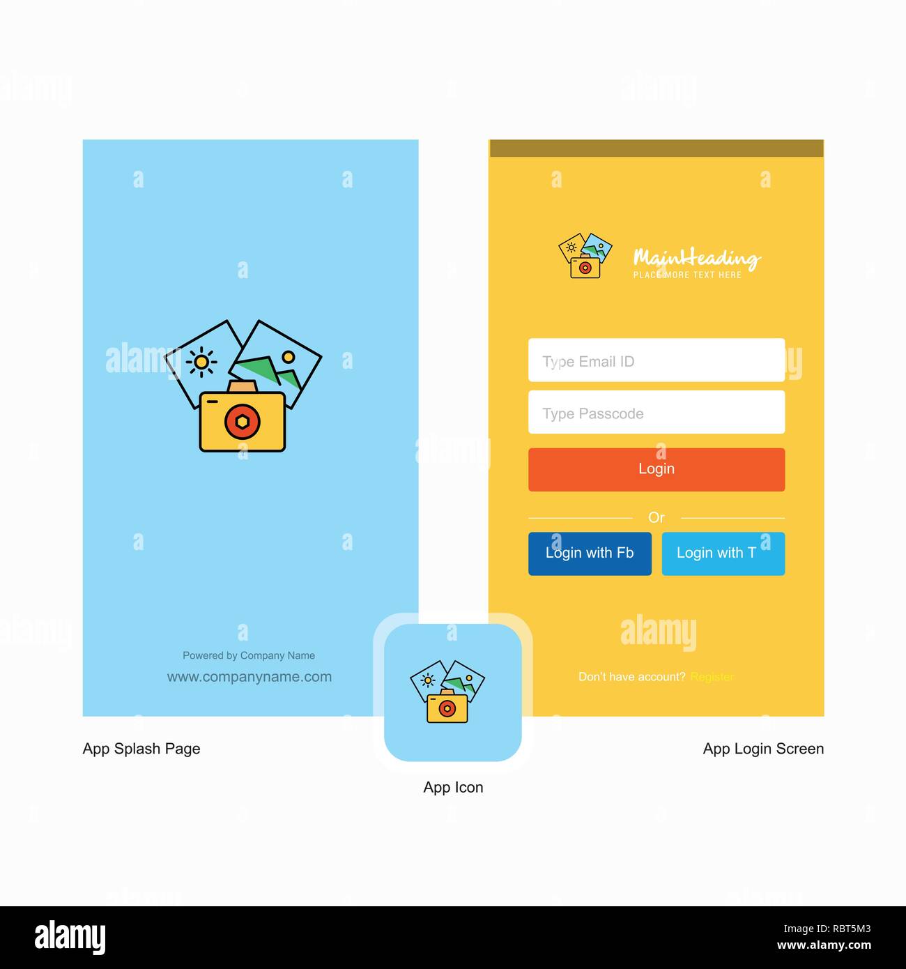 Company Photography Splash Screen and Login Page design with Logo ...