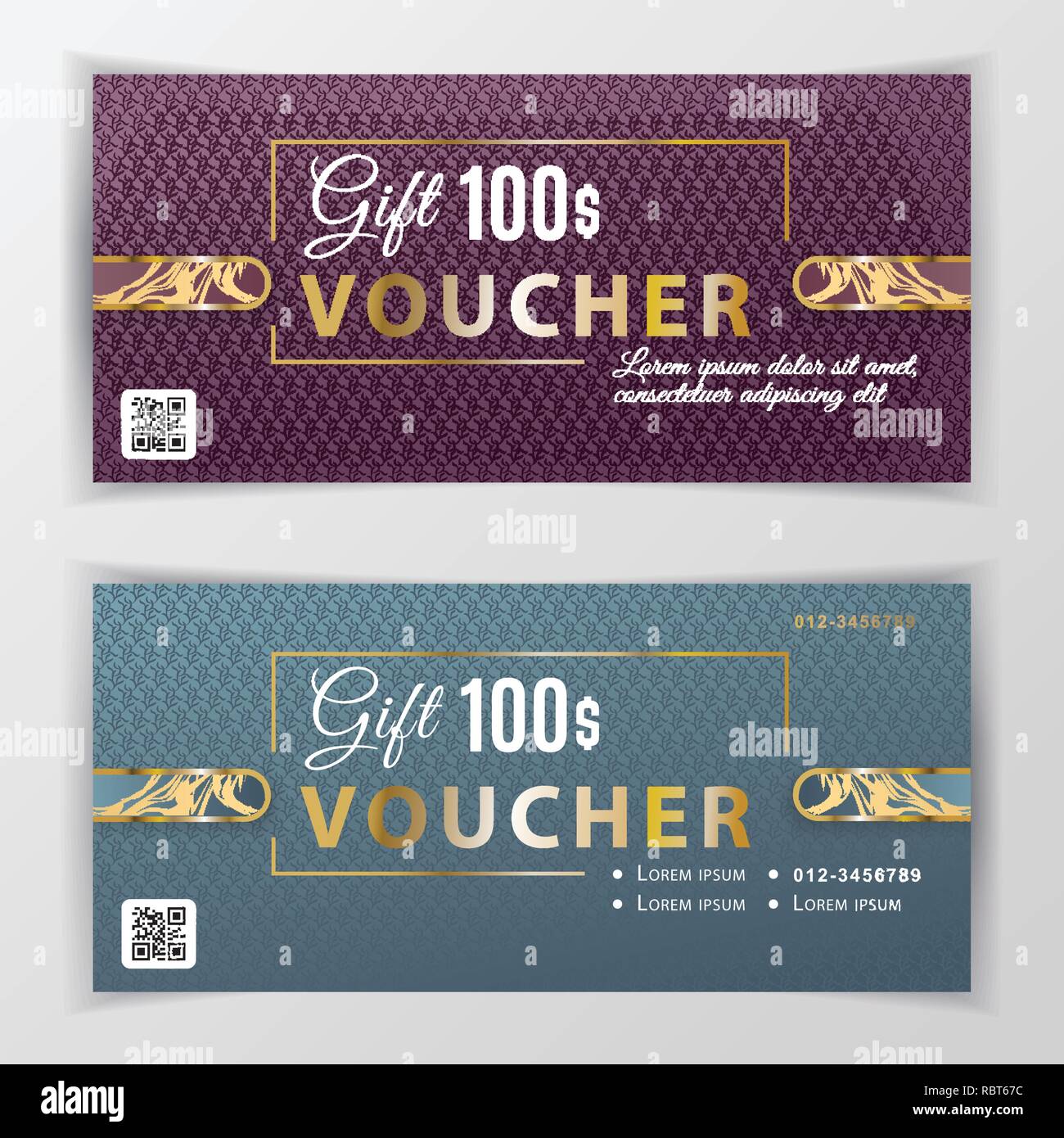 Vector gift voucher template. Universal flyer for business. luxury red ...