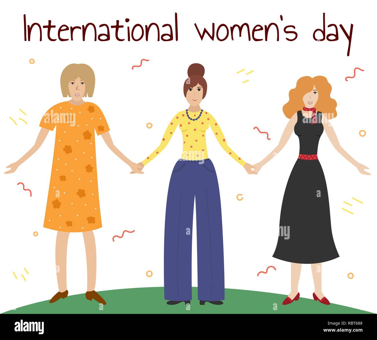 Vector feminist illustration. Girl power poster. International womens ...