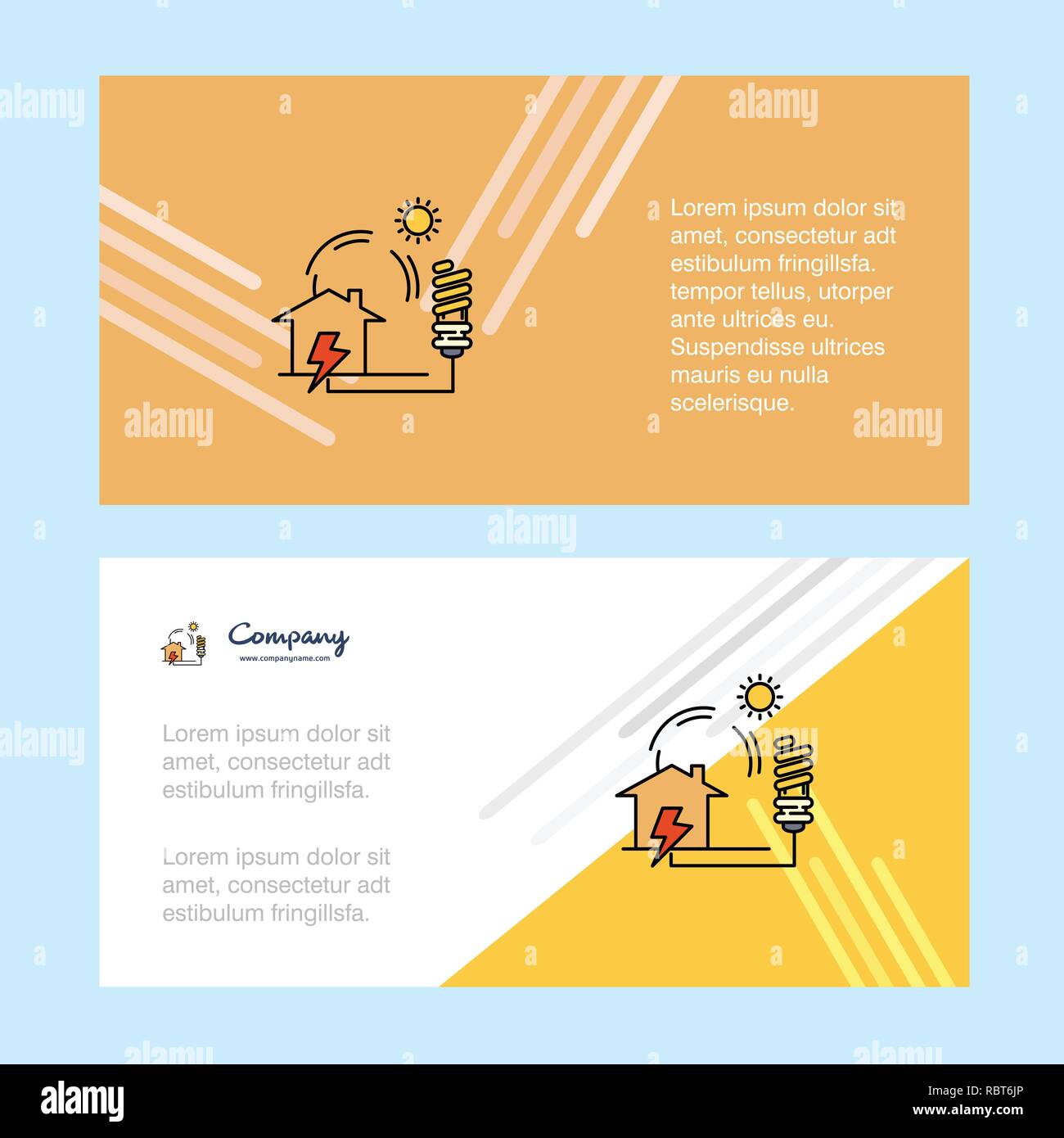 Electric power abstract corporate business banner template, horizontal ...