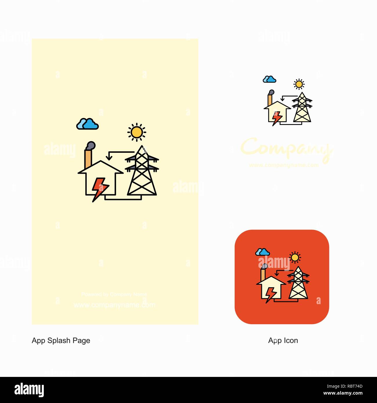 Electric power Company Logo App Icon and Splash Page Design. Creative ...
