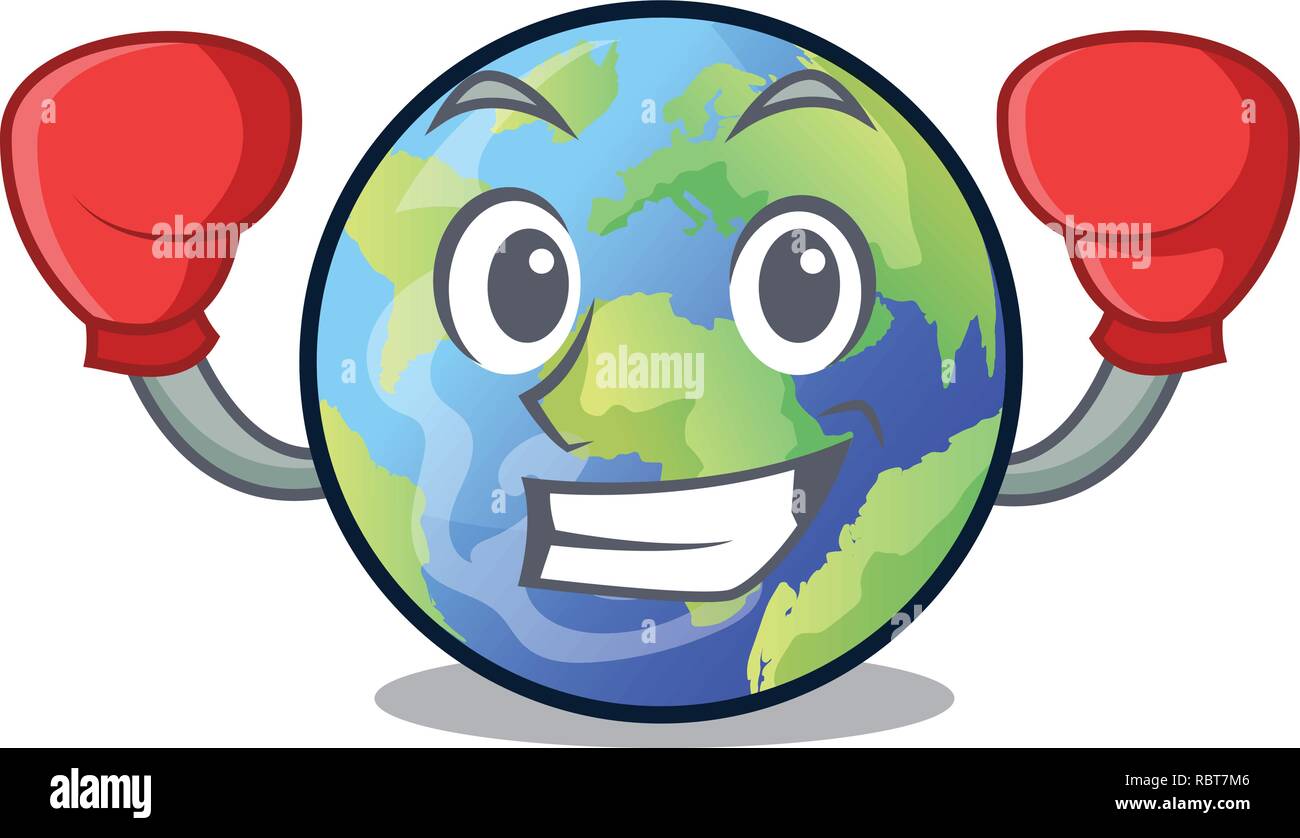 Boxing earth in the shape on character Stock Vector Image & Art - Alamy