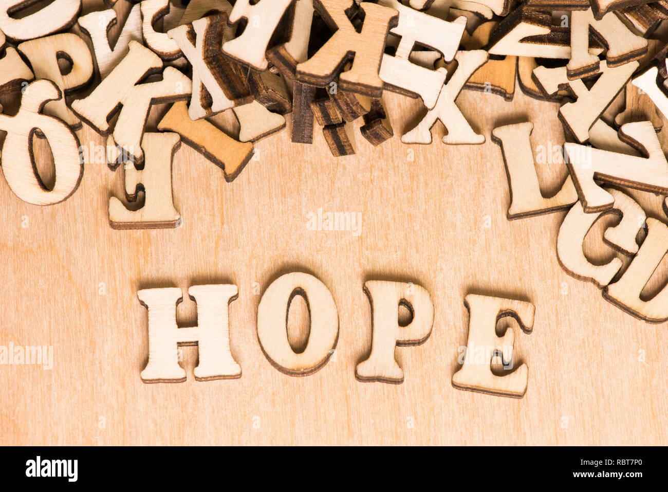 The word hope made of wooden letters Stock Photo - Alamy