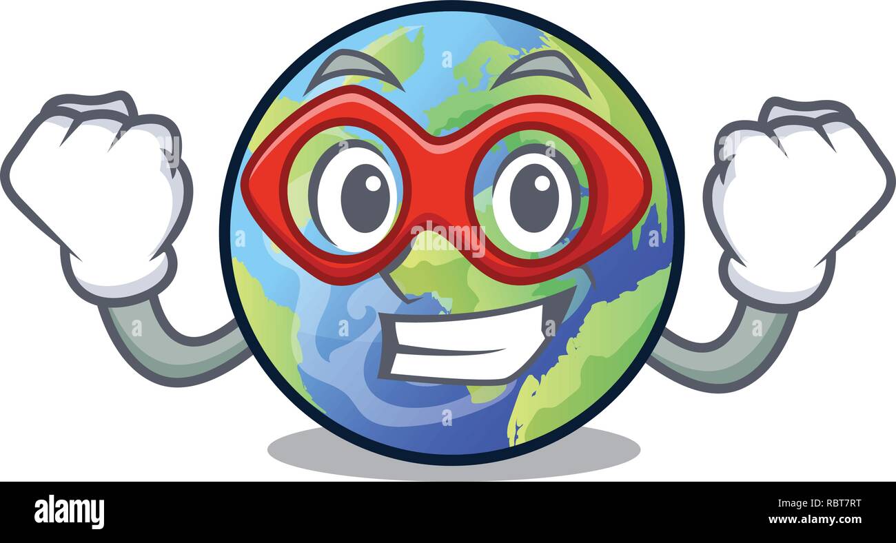 Super hero earth above the sky the mascot Stock Vector Image & Art - Alamy