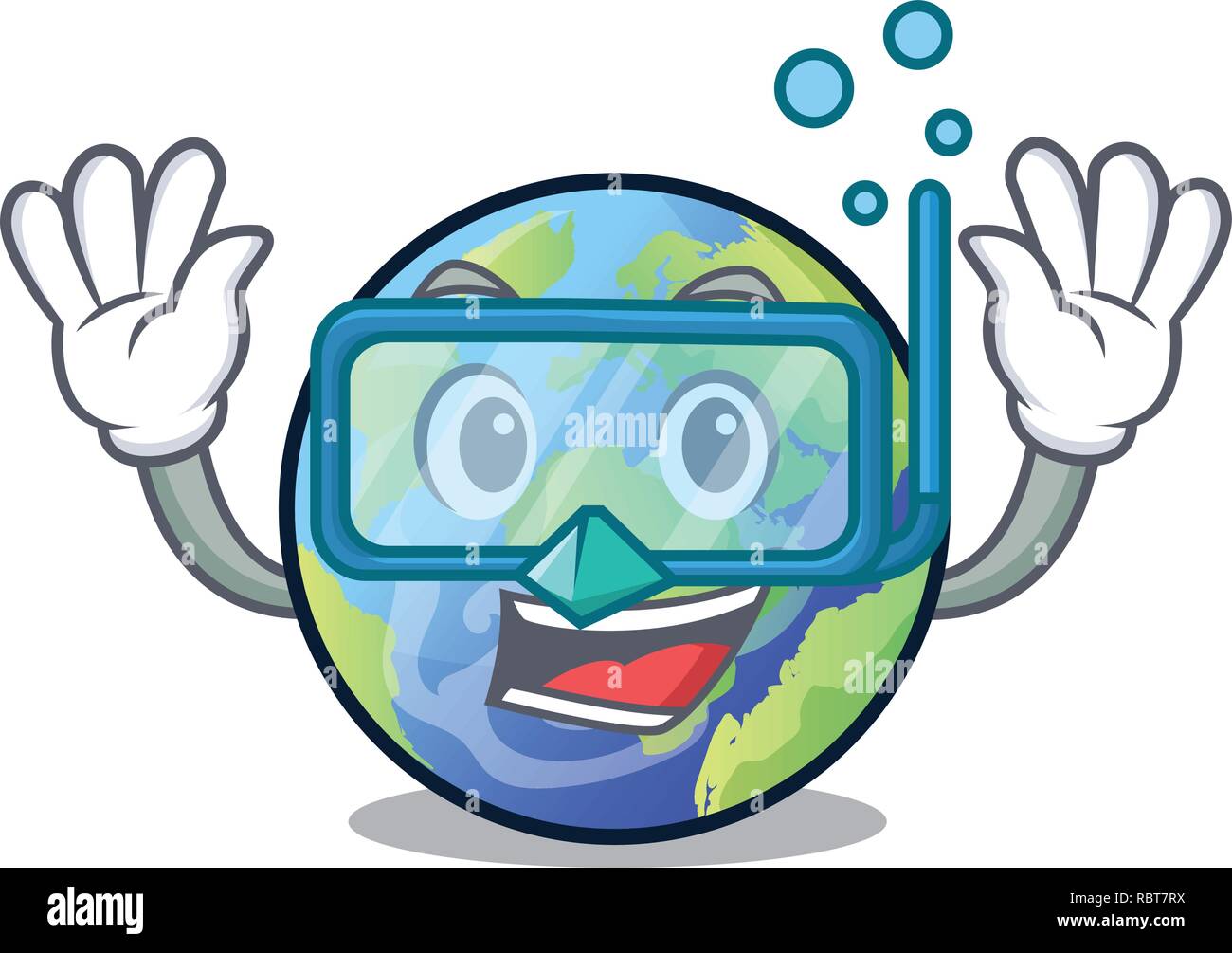 Earth under water global Stock Vector Images - Alamy