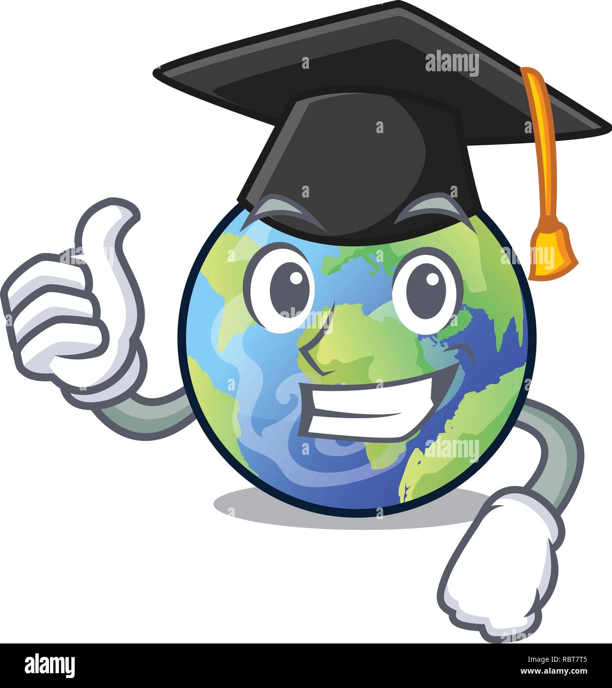 Graduation earth above the sky the mascot Stock Vector Image & Art - Alamy