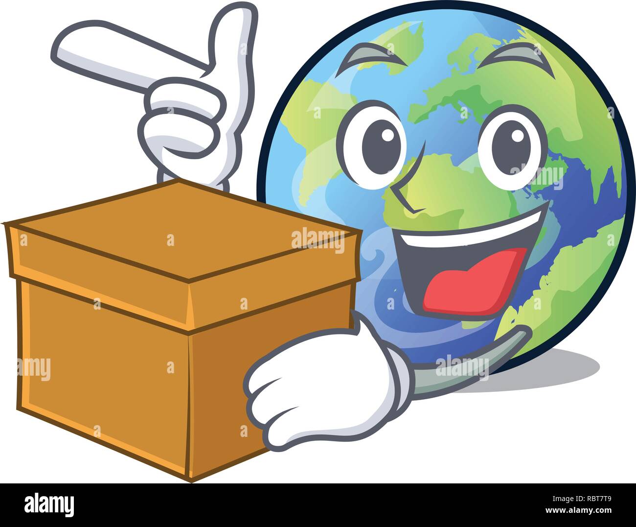 With box earth above the sky the mascot Stock Vector Image & Art - Alamy