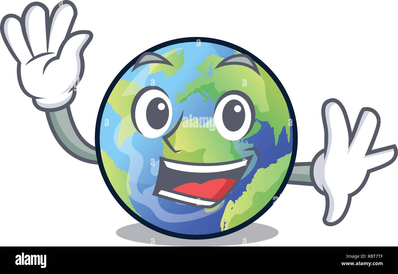 Happy cartoon planet earth waving hi-res stock photography and images ...