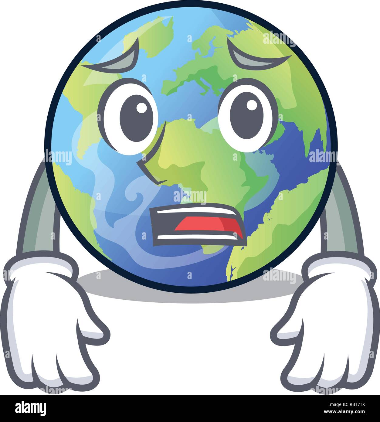 Afraid picture of the cartoon langait earth Stock Vector Image & Art ...