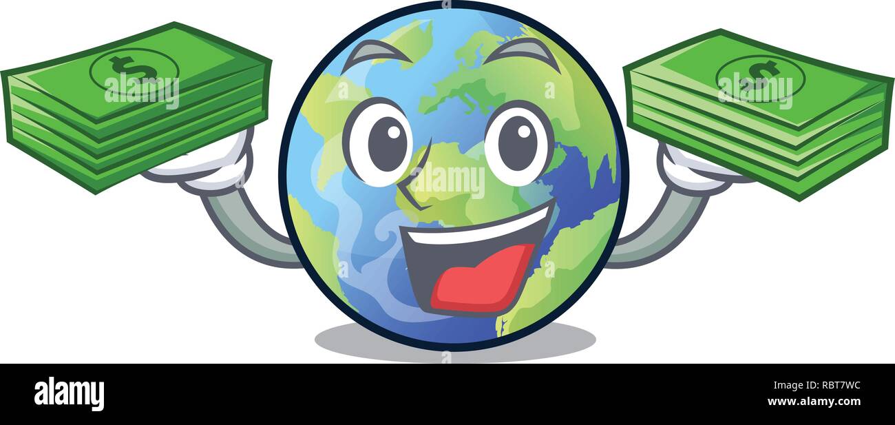 With money bag picture of the cartoon langait earth Stock Vector Image ...