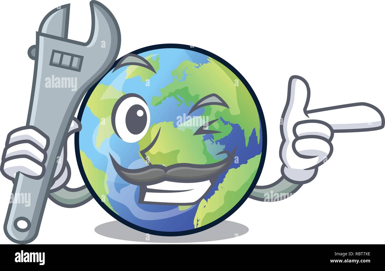 Mechanic earth isolated with in the cartoons Stock Vector Image & Art ...