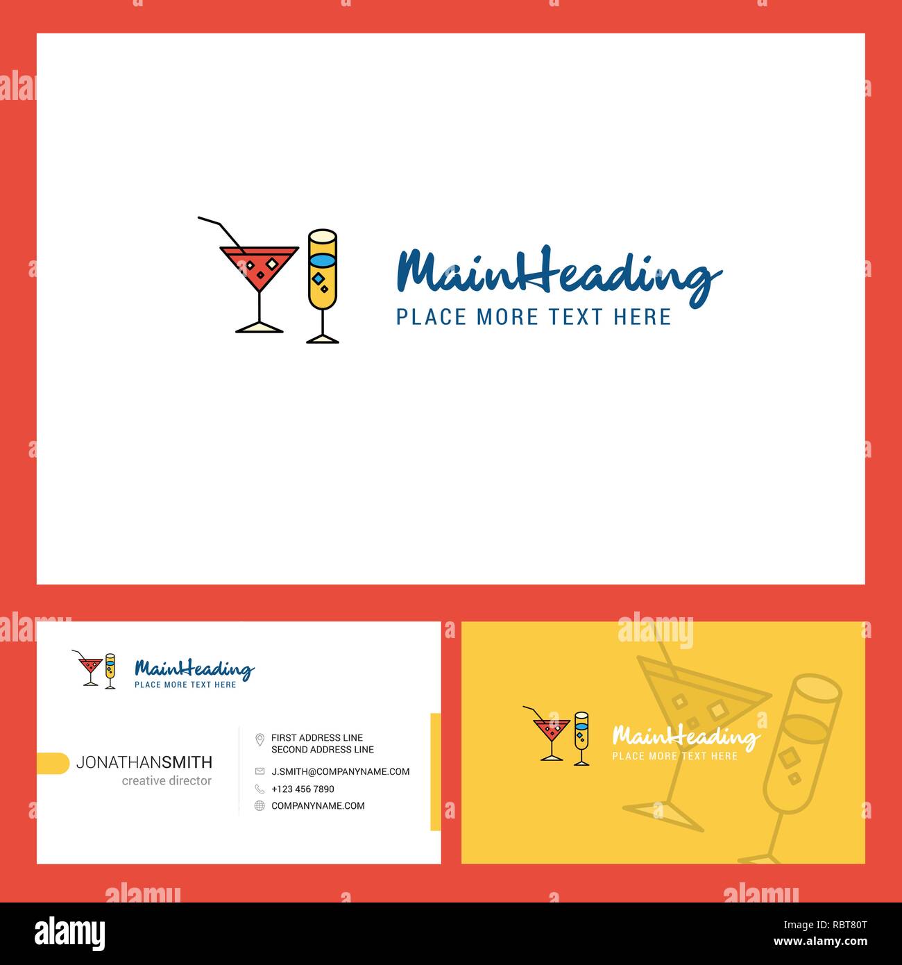 Drinks Logo design with Tagline & Front and Back Busienss Card Template ...