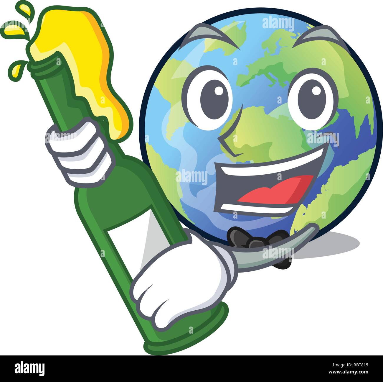 With beer earth isolated with in the cartoons Stock Vector Image & Art ...