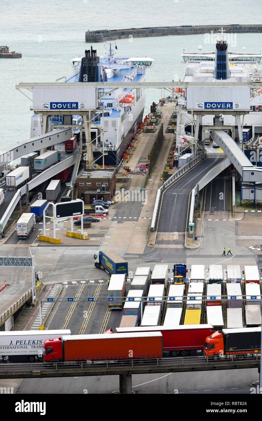 Cross Channel Ferries at the Port of Dover Stock Photo - Alamy