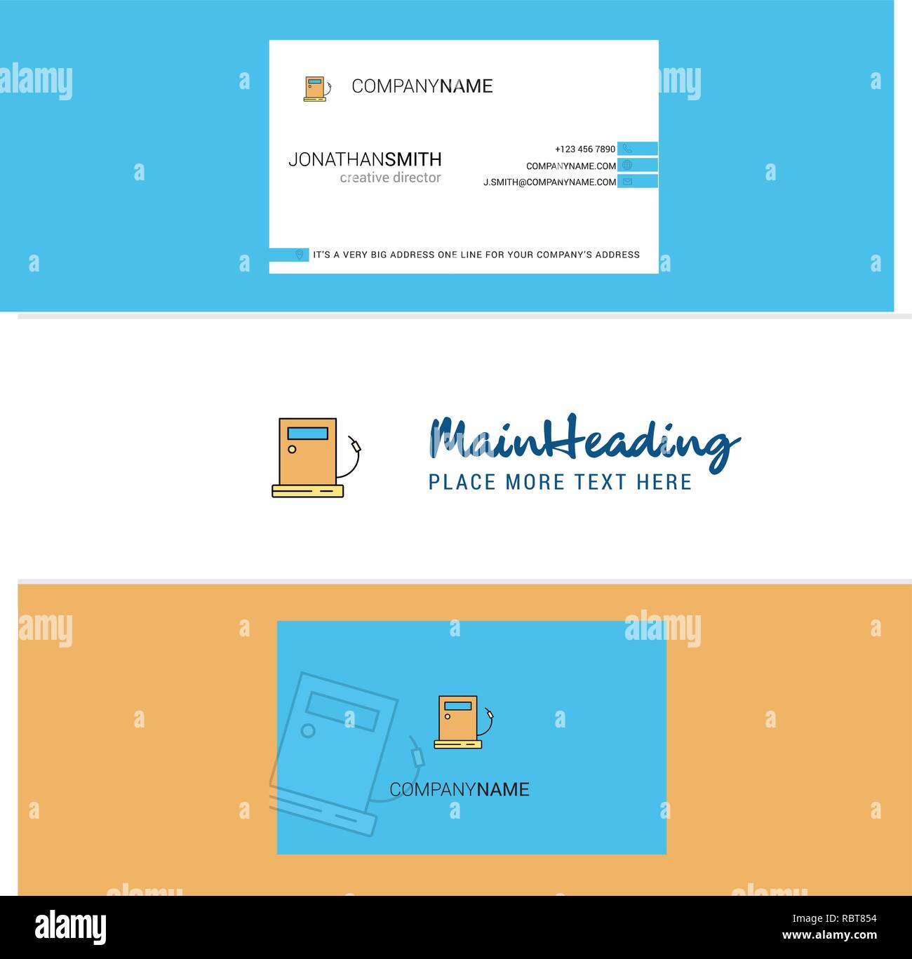 Beautiful Fuel station Logo and business card. vertical Design Vector ...