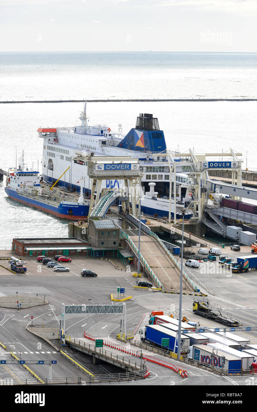 Cross Channel Ferries at the Port of Dover Stock Photo - Alamy