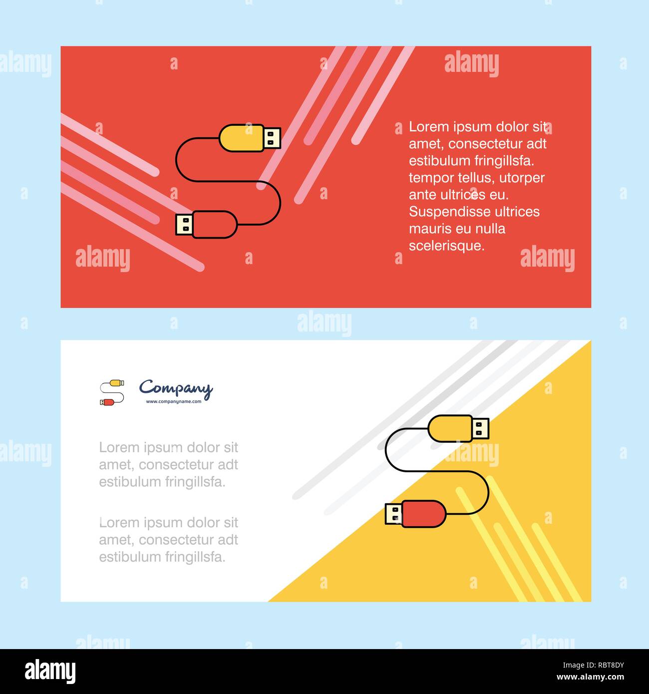 USB cable abstract corporate business banner template, horizontal ...