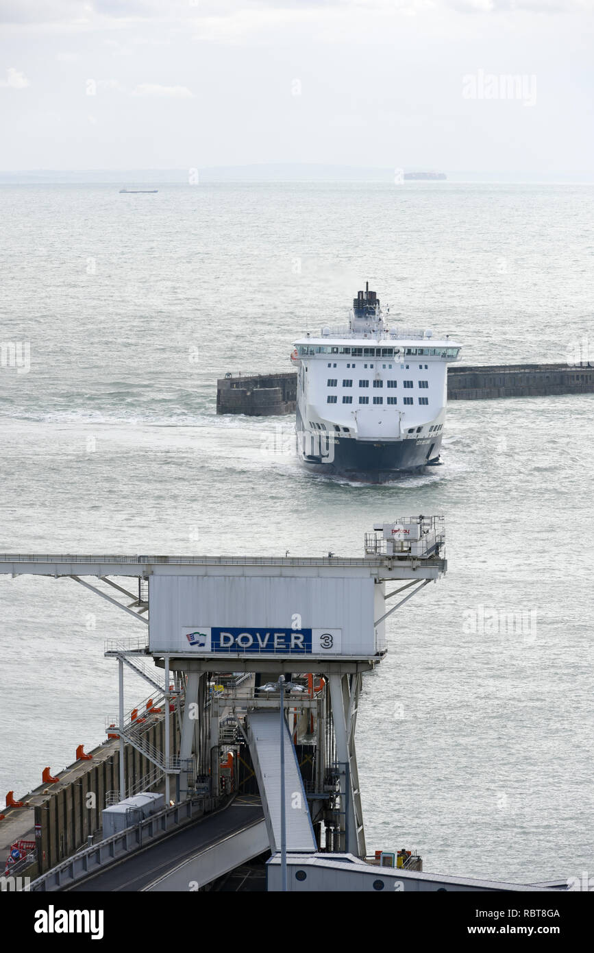 Cross Channel Ferries at the Port of Dover Stock Photo - Alamy