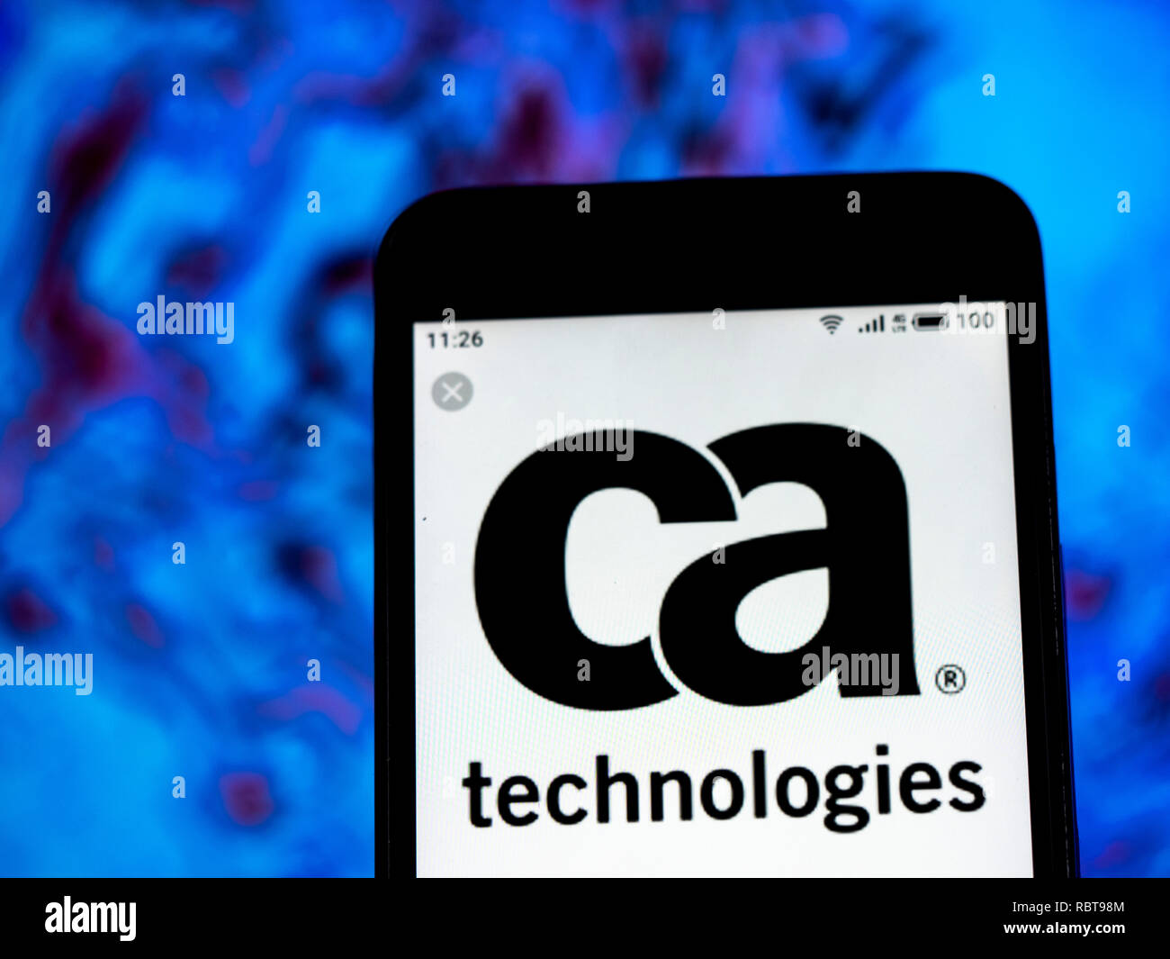 CA Technologies Computer company logo seen displayed on smart phone ...