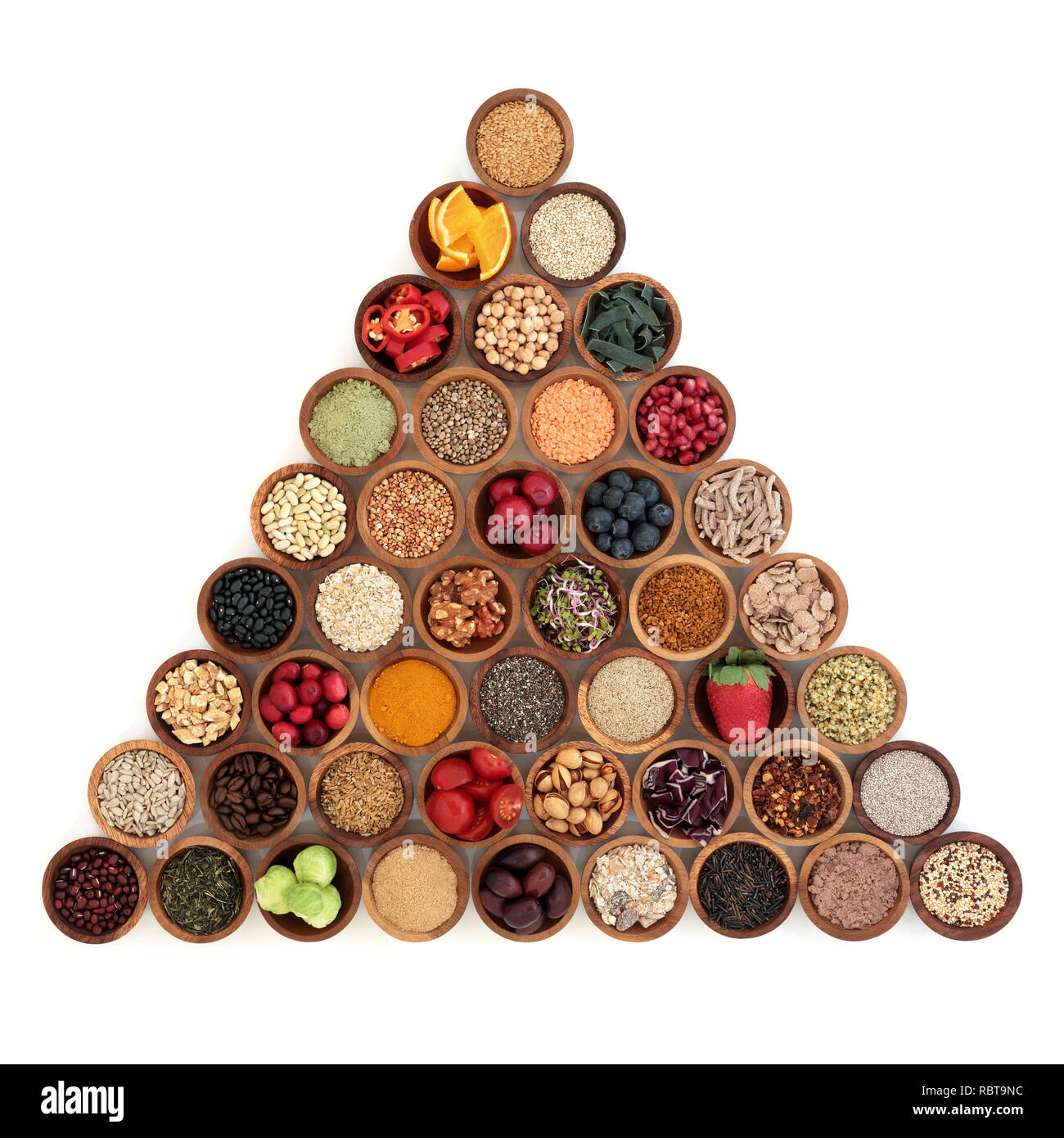 Super food concept for healthy living in a pyramid shape including ...