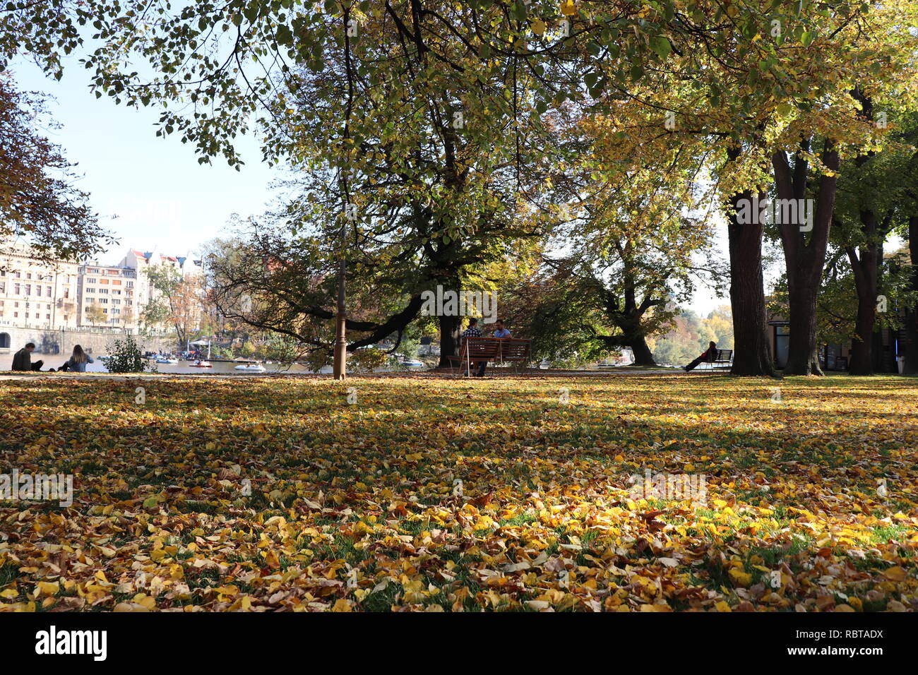 Beautiful Fall colours in the park. Prague, Czech Republic, Europe ...