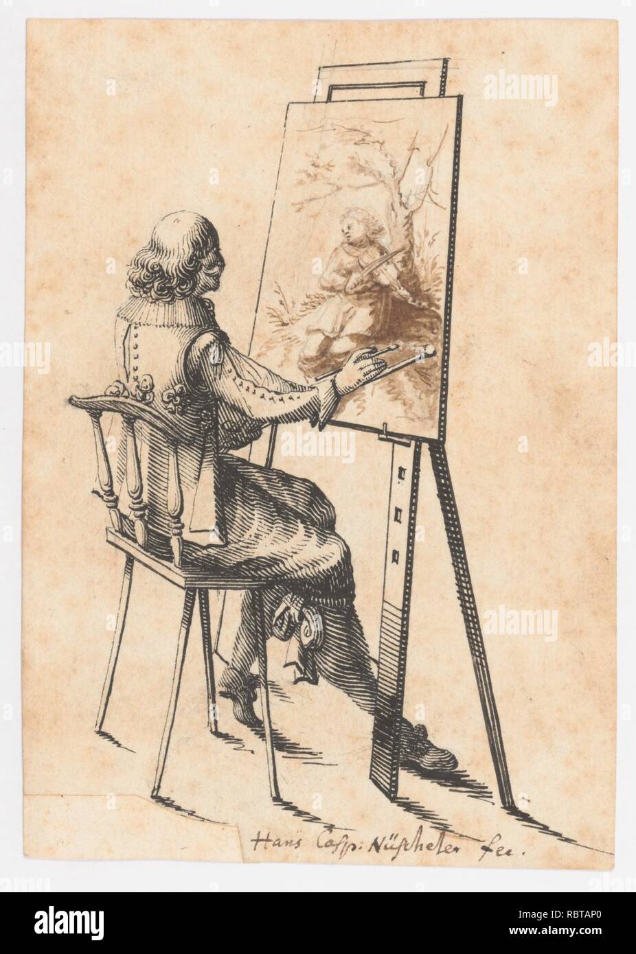 A Painter at his Easel Stock Photo - Alamy