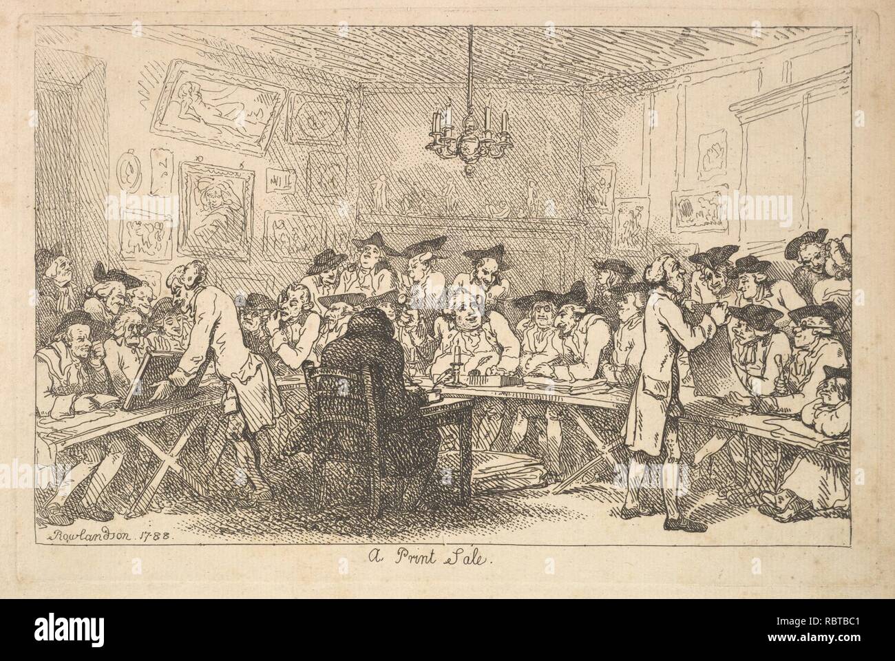 A Print Sale – A Night Auction Stock Photo - Alamy