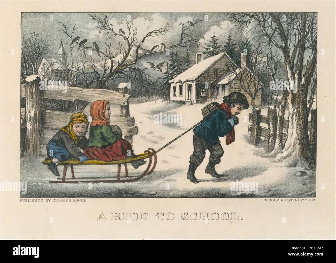 A Ride to School Stock Photo - Alamy