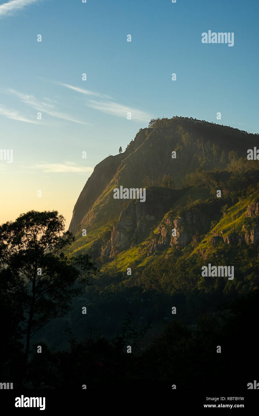 Little Adams Peak, Ella, Sri Lanka lite up in golden light during ...