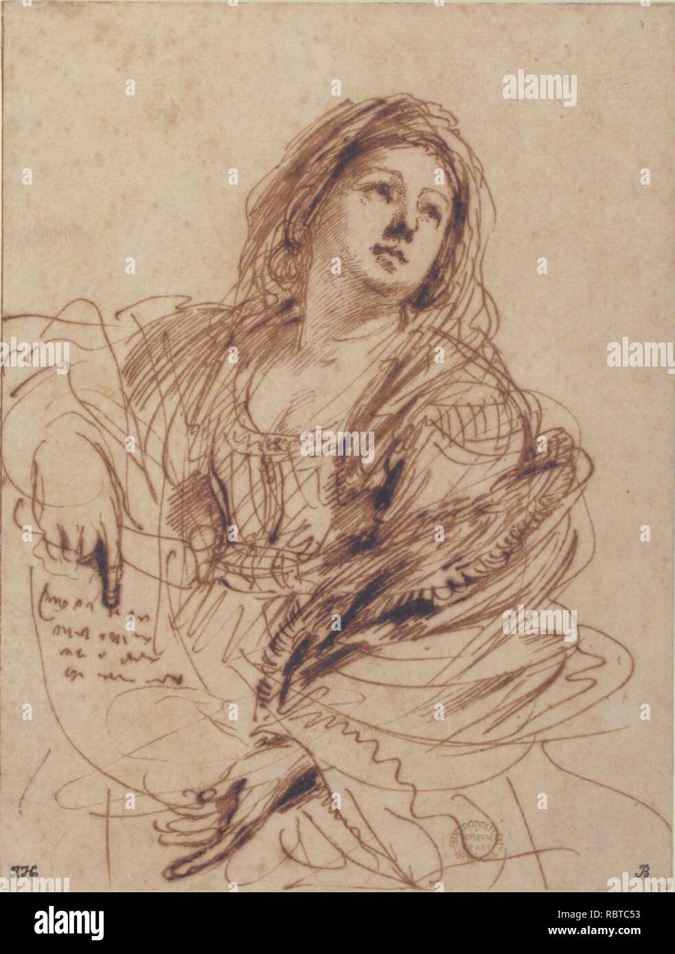 A Sibyl Holding a Scroll (Study for the Cimmerian Sibyl Stock Photo - Alamy