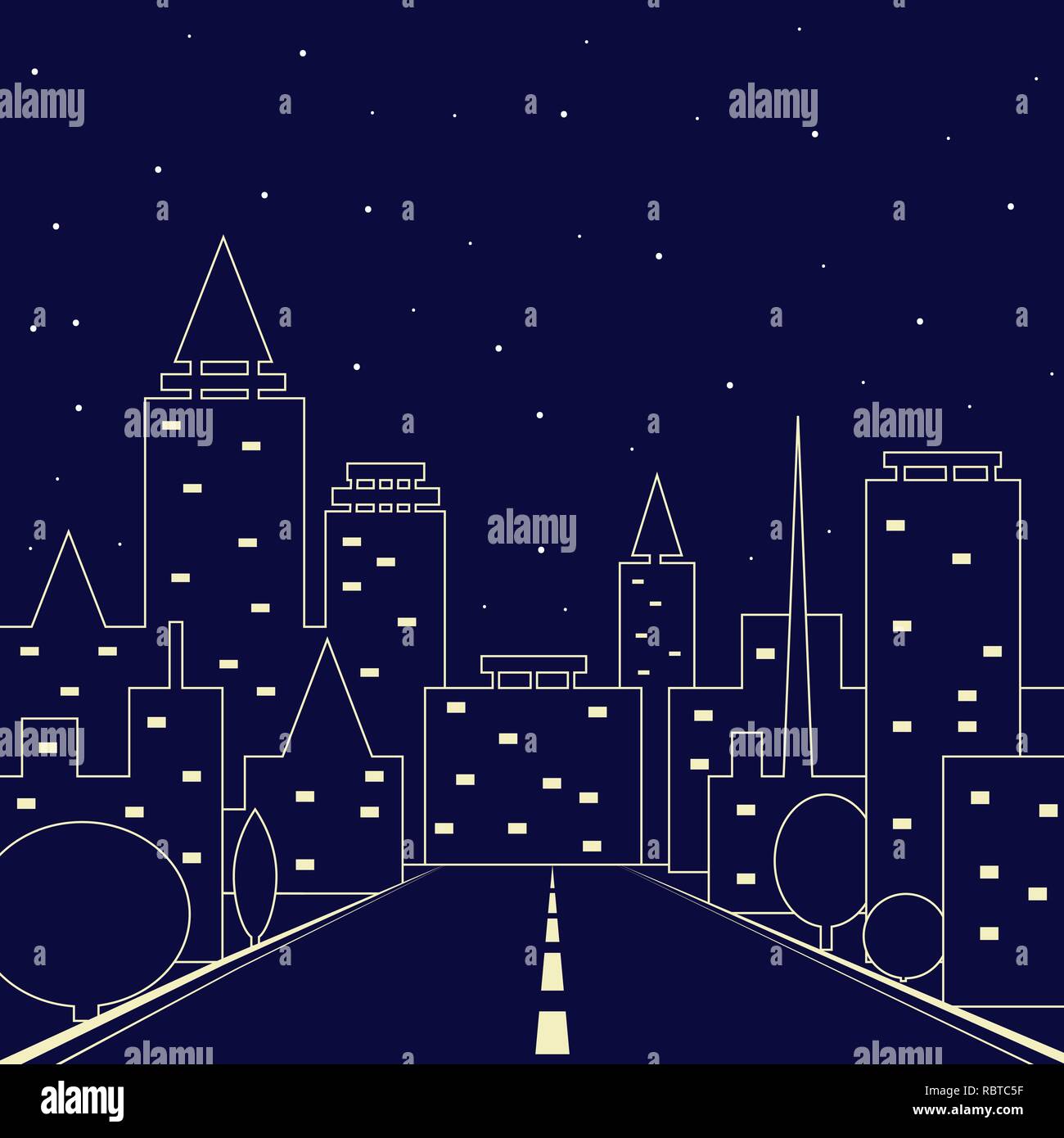 Firework in night city Stock Vector Images - Alamy