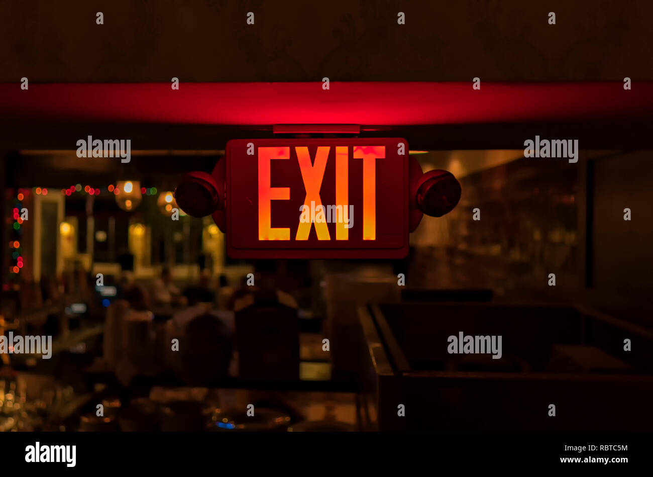 Tavern Exit Sign Stock Photo - Alamy