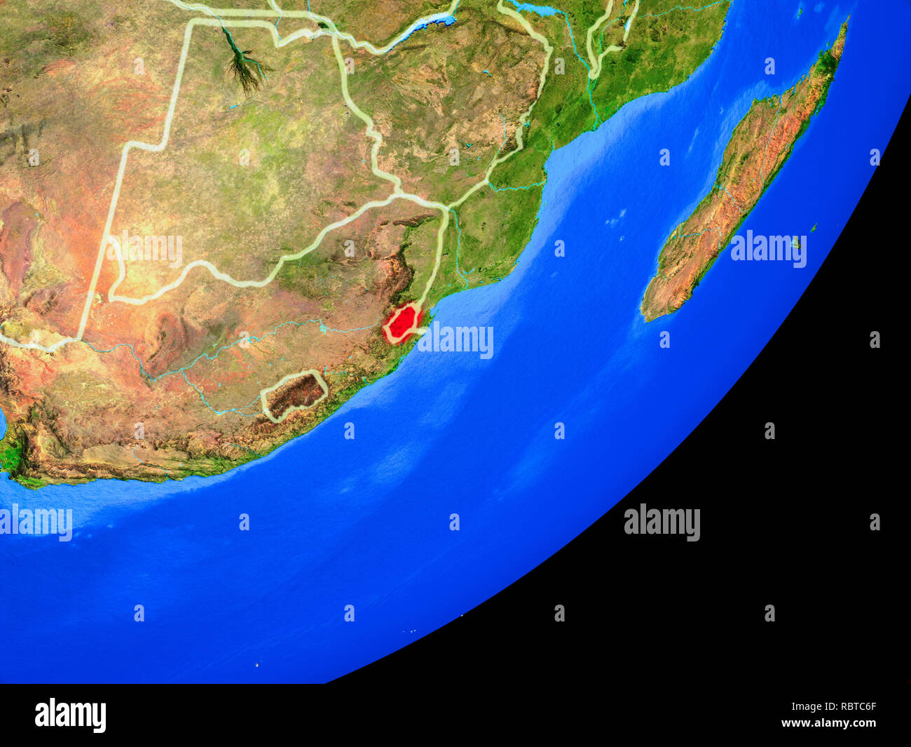 3d eswatini map hi-res stock photography and images - Alamy