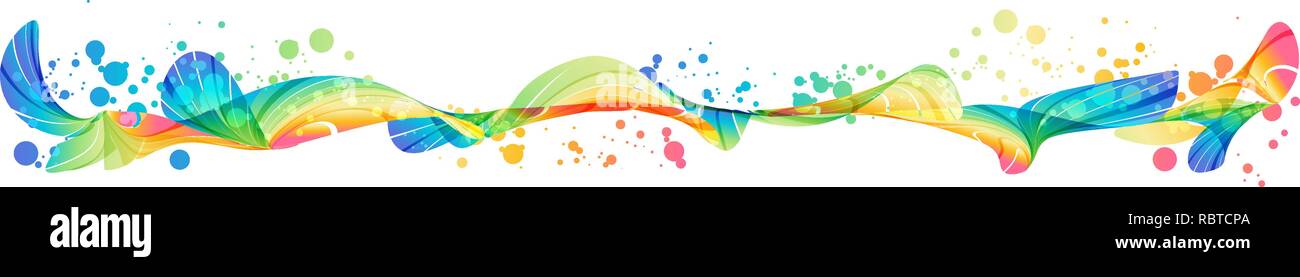 Abstract horizontal splash, modern multicolored ornament, vector design ...