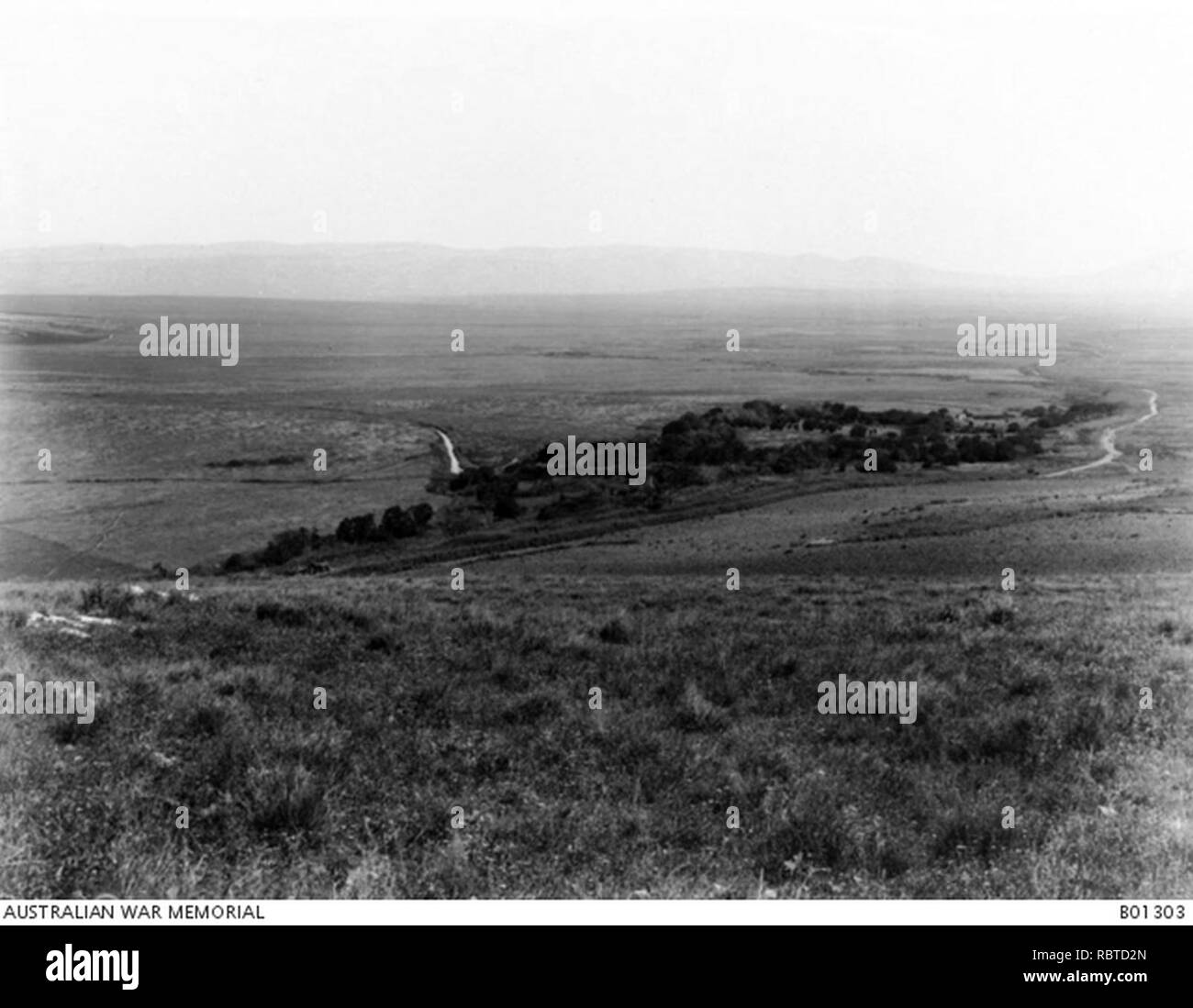 A view of the Jezreel valley taken from Lajjun looking towards Afula ...